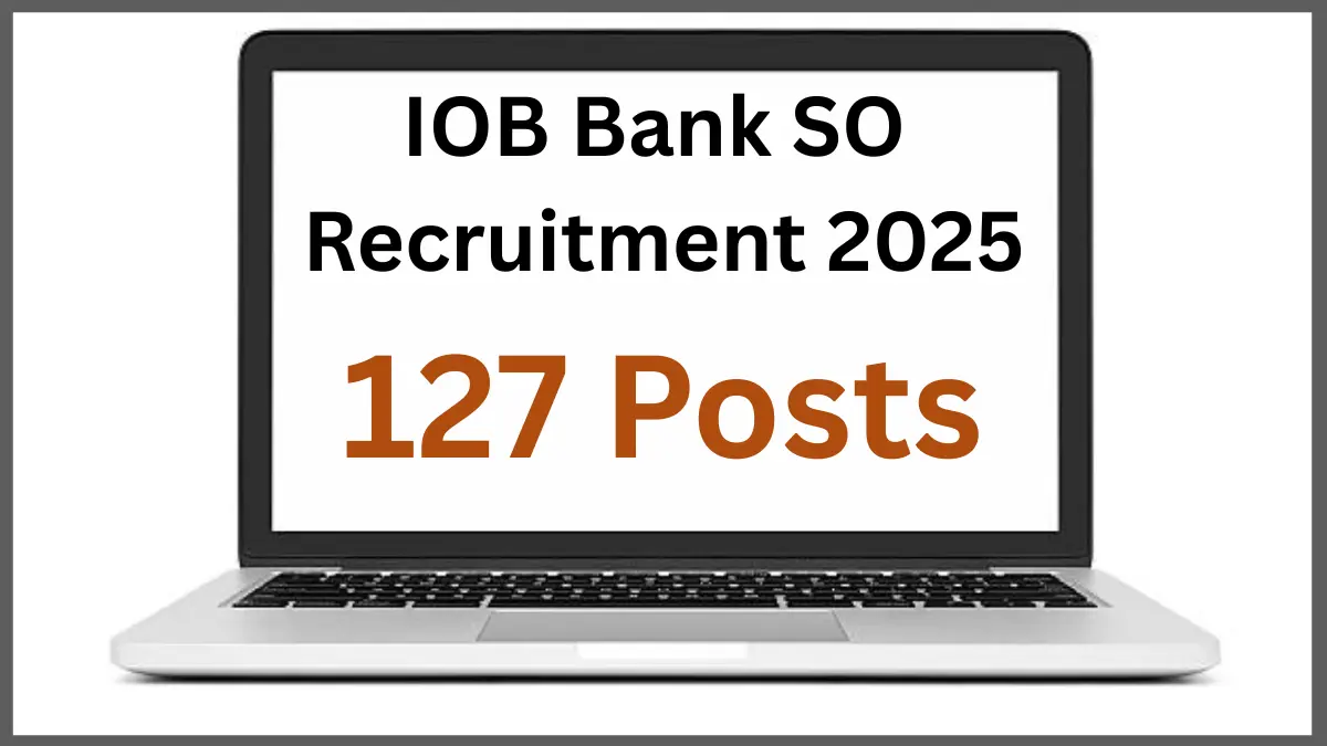 IOB Bank SO Recruitment 2025: Apply Online for 127 Posts - Haryana Jobs