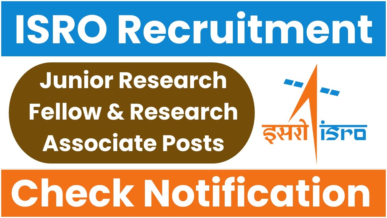 ISRO JRF Recruitment 2025: Apply for Junior Research Fellow & Research ...
