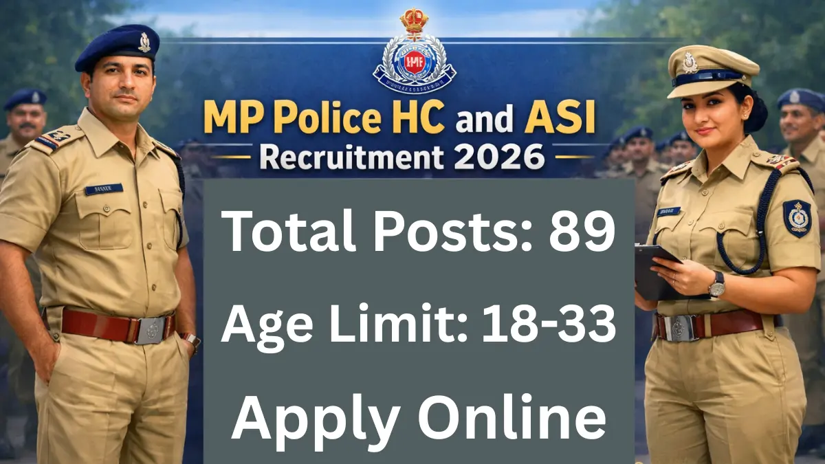 MP Police HC and ASI Recruitment 2026: Notification Released and Apply ...
