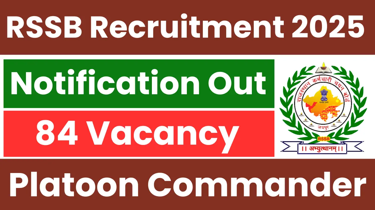 RSSB Platoon Commander Recruitment 2025: Apply for 84 Vacancy - Haryana ...