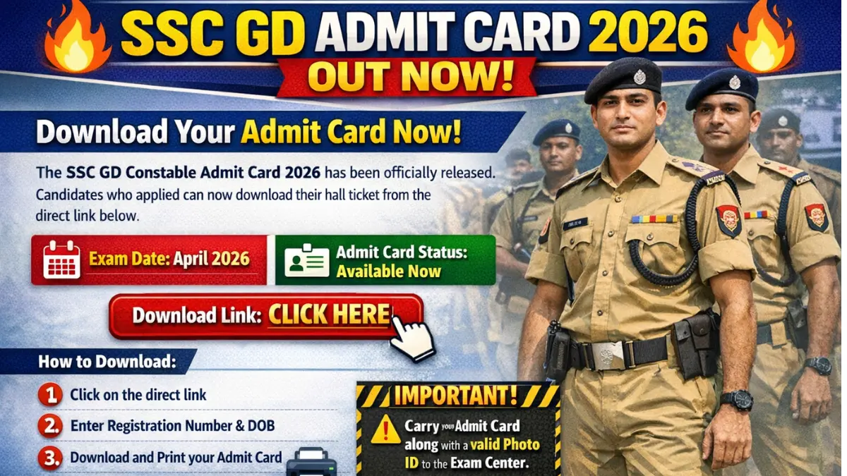 SSC GD Admit Card 2026: Download Now, Direct Link - Haryana Jobs
