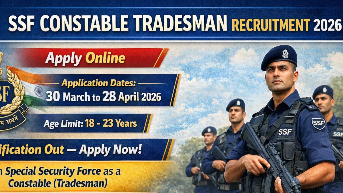 SSF Constable Tradesman Recruitment 2026: Apply Online for Barber and ...
