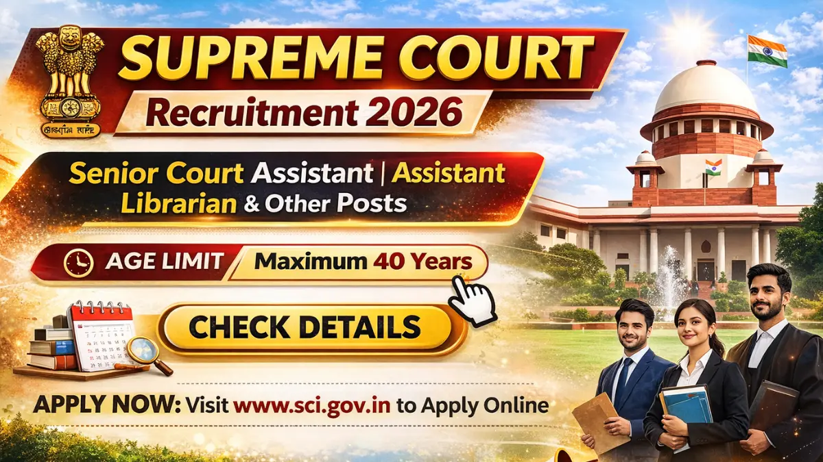 Supreme Court Recruitment 2026: Notification Out for Senior Court ...
