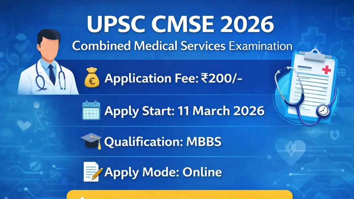 UPSC CMSE 2026 – Apply Online for 1358 Posts, Check Details - Haryana Jobs